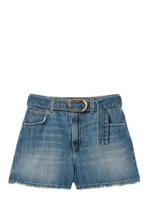 TWINSET Logo Denim Shorts