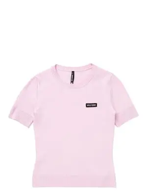 WRSTBHVR Logo-patch Short-sleeve Sweater - Pink
