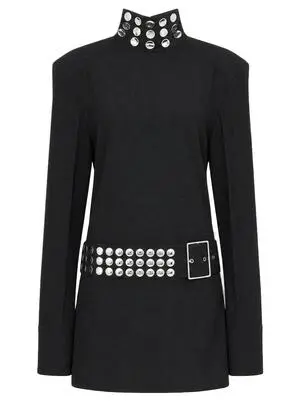 IRO PARIS Oneiric Studded Belt Mini Dress - Black