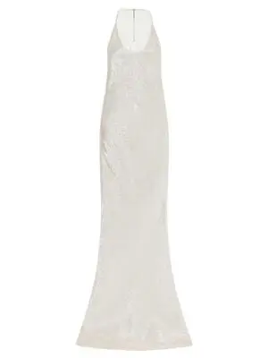 TOM FORD Metallic Lamé Maxi Dress White
