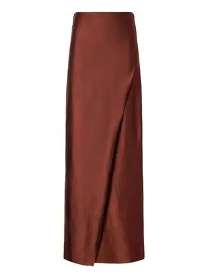 RUOHAN Wrap-effect Satin-jacquard Maxi Skirt