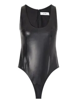 ALEX PERRY Darted Leather Bodysuit