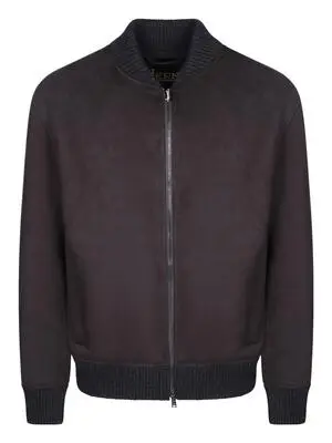 Herno Ribbed-trim Bomber Jacket Grey