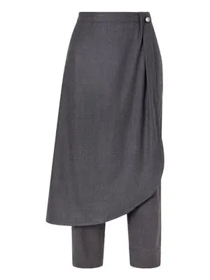 MARIA MCMANUS Wrap-effect Lannel Straight-leg Pants