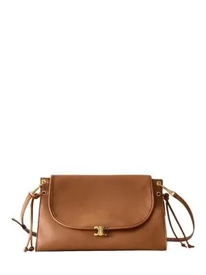 Celine SOFT TRIOMPHE WEDGE IN SUPPLE SHINY LAMBSKIN Soft Tan