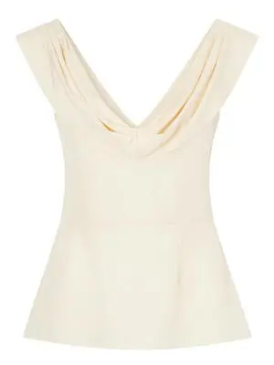 COLLEEN ALLEN Draped Silk-poplin Blouse