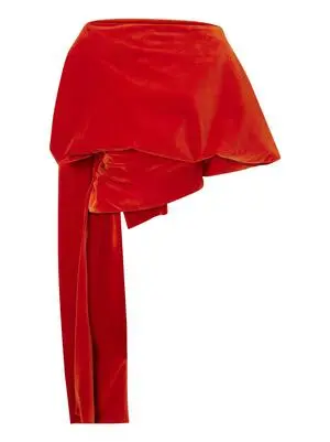 COLLEEN ALLEN Draped Cotton-velvet Top