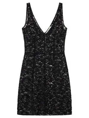 COLLEEN ALLEN Floral Cotton-blend Lace Mini Dress
