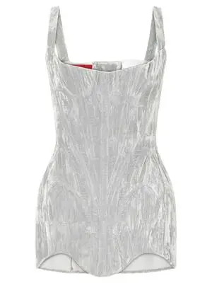 DILARA FINDIKOGLU Shield Corset Cotton-velvet Mini Dress