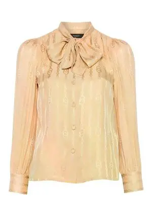 Gucci Interlocking G Chain Jacquard Shirt Neutrals