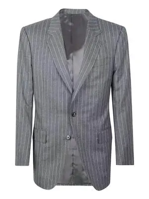 TOM FORD Pinstripe Twill Flannel Colbert Jacket