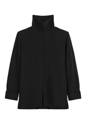COS Button-detail Silk-crepe Shirt