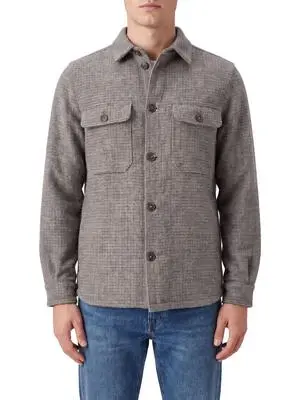 MAZZARELLI Wool-blend Shirt Jacket With Classic Collar And Patch Pockets