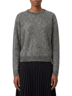 NUDE Crystal-embroidered Mohair-blend Crewneck Jumper - Grey