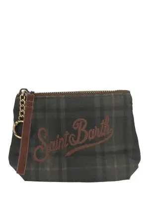 MC2 SAINT BARTH Aline Tartan Waxed Cotton Keychain Pouch Fa01