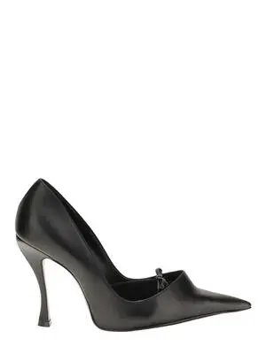 Balenciaga Bloom High-heeled Lambskin Pumps With Decorative Bow - Black