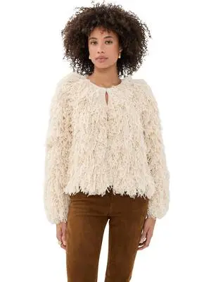 FRAME The Fringe Sweater Jacket - Ecru