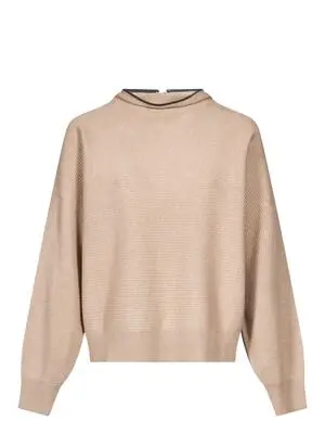BRUNELLO CUCINELLI Monili-trimmed Ribbed-knit Sweater