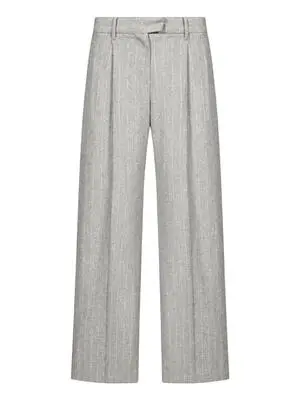 BRUNELLO CUCINELLI Pinstripe-pattern Pleated Trousers