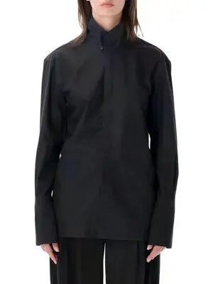 THELATEST Edith High-neck Long-sleeve Shirt Black
