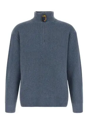 JW Anderson JW ANDERSON Jw Anderson Ribbed Half-Zip Knitted Sweater Blue