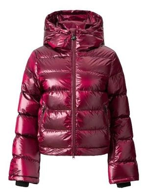 Perfect Moment Metallic Polar Flare Down Jacket Wine