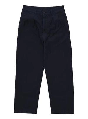 FORTELA Newyork Pleated Reverse Cotton Canvas Pants Blue