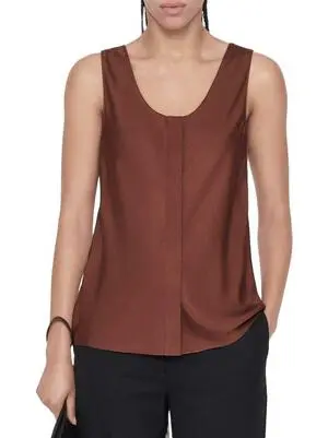 ALLSAINTS Milla Silk Blend Tank Rust Red