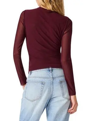 Steve Madden Sandy Knit Top Deep Fig