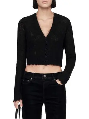 ALLSAINTS Mabel Cropped Cardigan Black