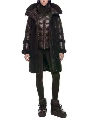 RUDSAK Shelley Mixed-media Quilted Coat