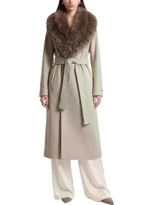 RUDSAK Cindy Faux-fur Collar Belted Coat