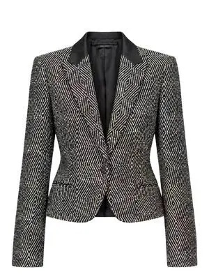 TOM FORD Sequined Wool-blend Tweed Cropped Boyfriend Jacket