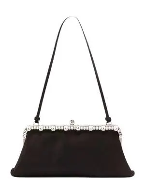 PLAN C Duchesse Crystal-embellished Satin Clutch Bag