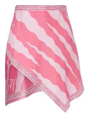 EMILIO PUCCI Fiamme Asymmetric Silk Twill Skirt