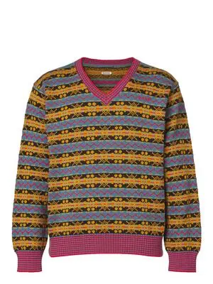 BODE Bracken Fair Isle Cotton Sweater Multicoloured