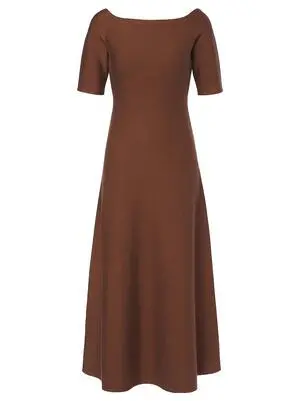 Gabriela Hearst Vivia Wool, Silk, And Cashmere Midi Dress Brown