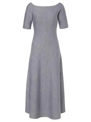 Gabriela Hearst Vivia Wool, Silk, And Cashmere Midi Dress Grey