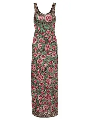 LA FUORI Là Fuori Antique Bloom Sequined Gown