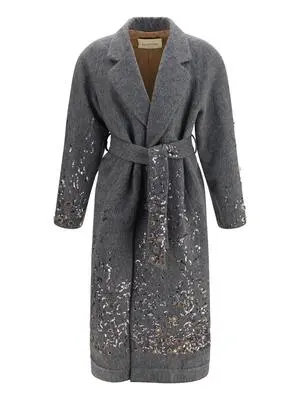 Valentino Garavani Mohair And Wool-blend Coat - Gray