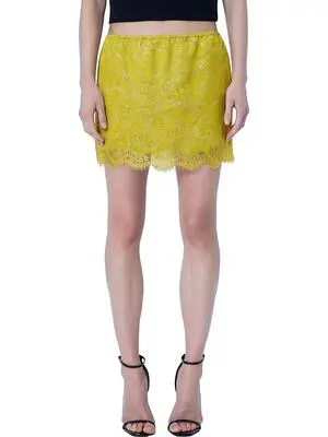 SAINT LAURENT Saint Laurent Women Baroque Mini Skirt In Jacquard And Lace