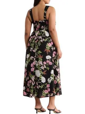SUGARLIPS Sweetheart Neck Midi Dress
