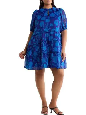 SUGARLIPS Elenia Tiered Shift Minidress