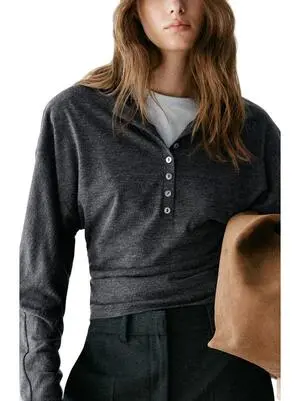 MANGO Henley Sweater