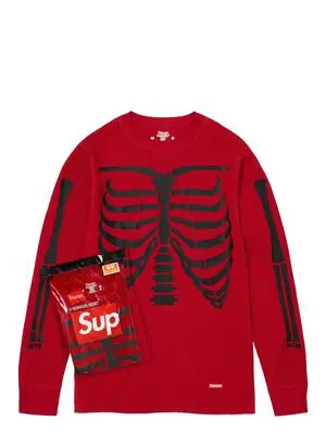 Supreme X Hanes Bones Thermal Crew (1 Pack) 'red' Red