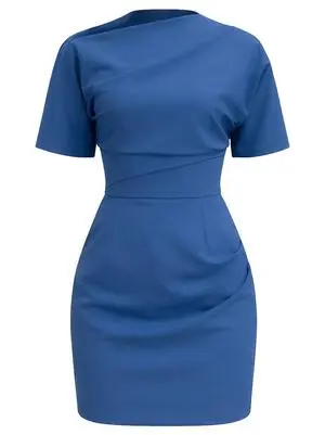 AVENUE N°29 Short Sleeve Gathered Mini Dress -