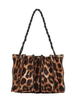 ULLA JOHNSON Adria Small Leopard-print Haircalf Shoulder Bag