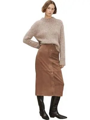 VERONICA BEARD Callisian Suede Midi Skirt