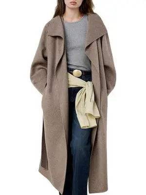 MANGO Handmade Belted Wool Blend Coat
