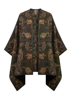 ETRO Chenille Jacquard Cape With Floral Paisley Motif